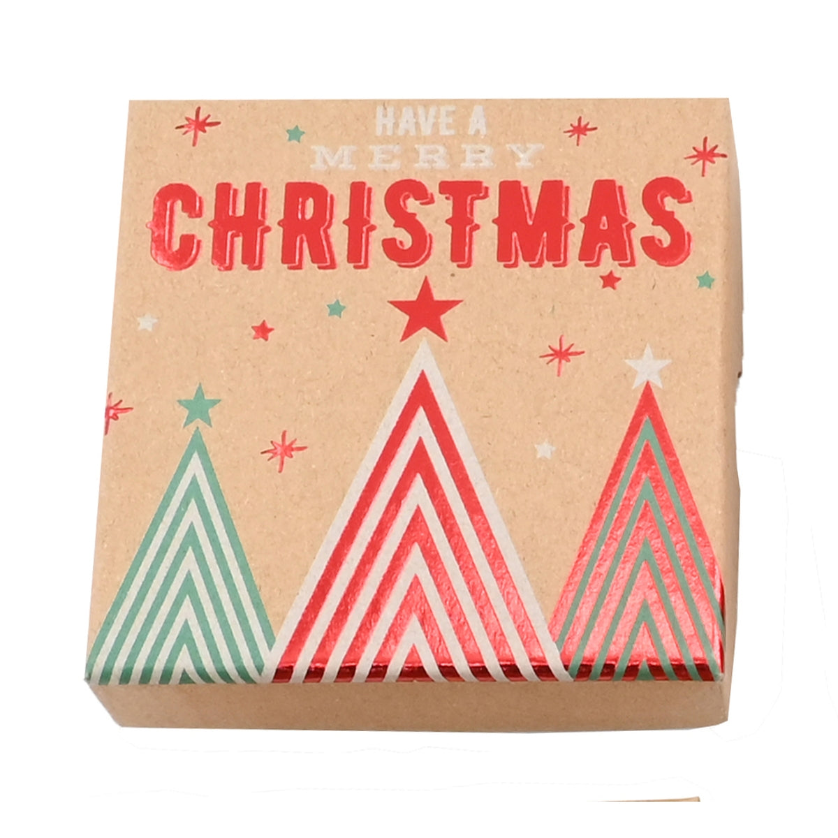 Kraft Gift Box Foil 10cm x 10cm – Red Dot