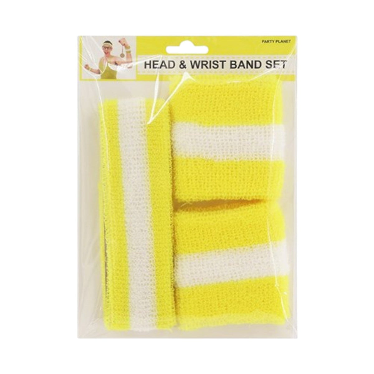 Yellow Sweat Band Set 3-Piece | Costumes | Red Dot