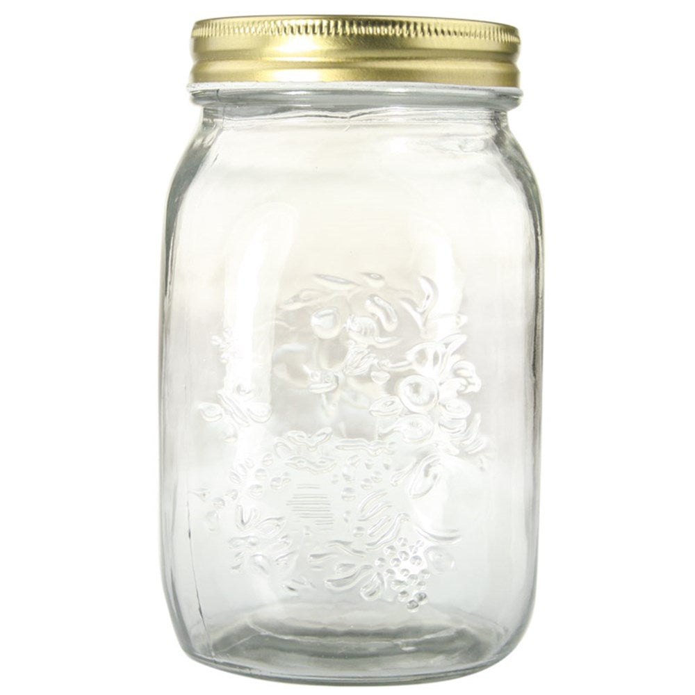 Roma Clear Glass Conserve Jar 1L – Red Dot